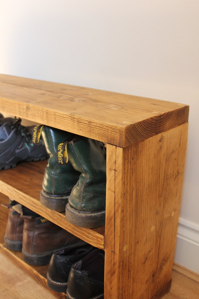 Solid Rustic Shoe Rack Chunky Wood Scaffold Boards | Etsy