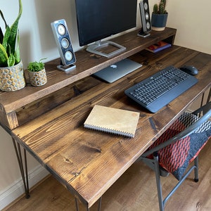 Rustic Desk for Home Office Desk Hairpin Legs Steel Legs Reclaimed Desk ...