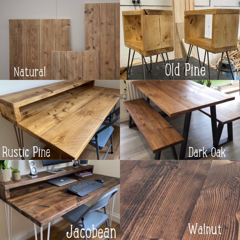 Rustic Computer Desk and Monitor Shelf With INDUSTRIAL LEGS - Etsy