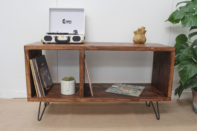 Record Player Unit Tudor Oak Record Stand Media Unit - Etsy