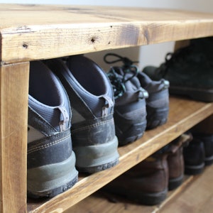 Solid Rustic Shoe Rack Chunky Wood Scaffold Boards Reclaimed Farmhouse ...