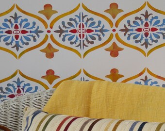 Moroccan Border Stencil With Corner and Terminations for Art, Walls and ...