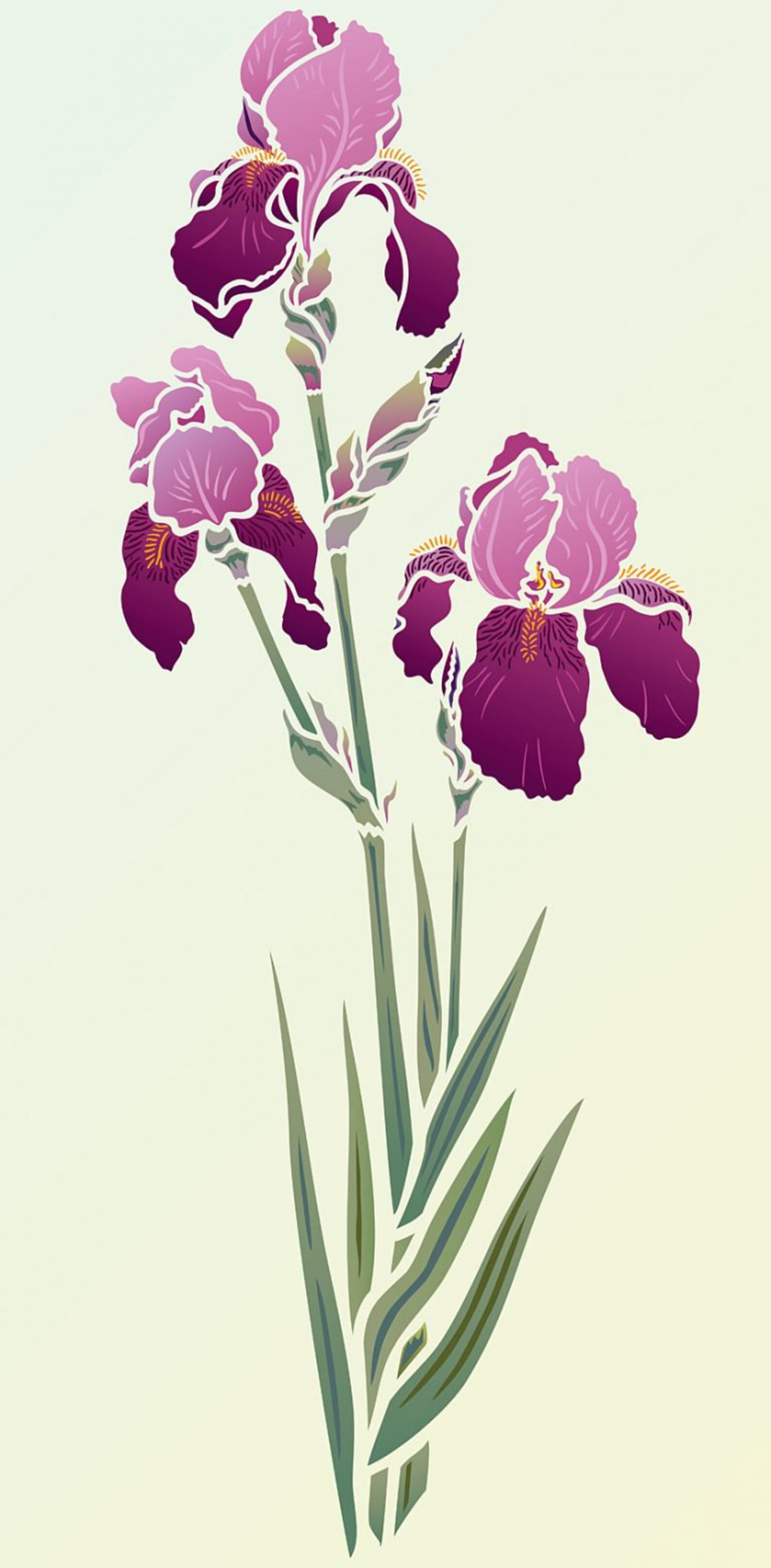 LARGE Iris Flower Stencil 2 © - Etsy