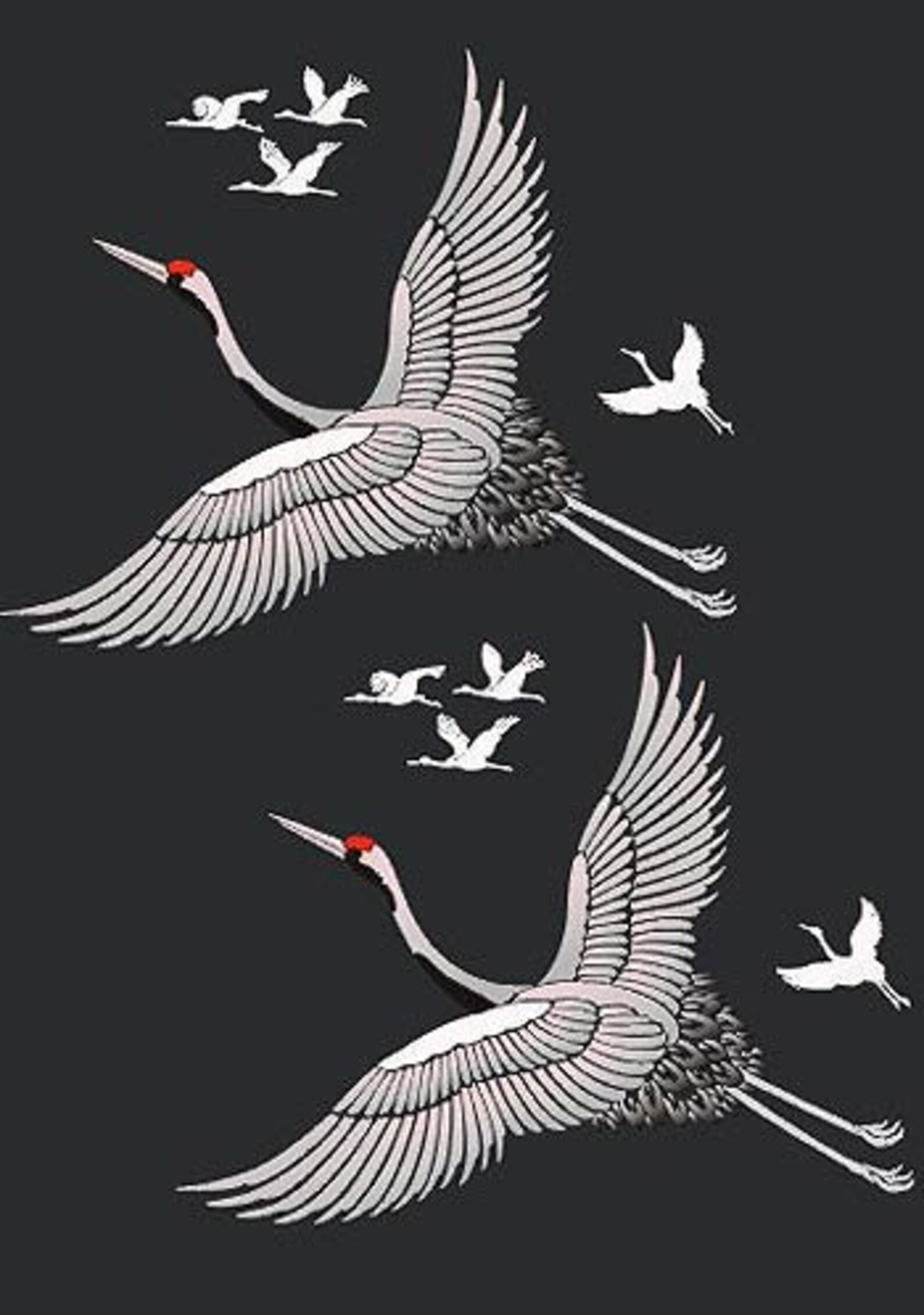 Large Flying Cranes Stencil © - Etsy Australia