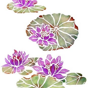 Water Lilies Stencil © - Etsy