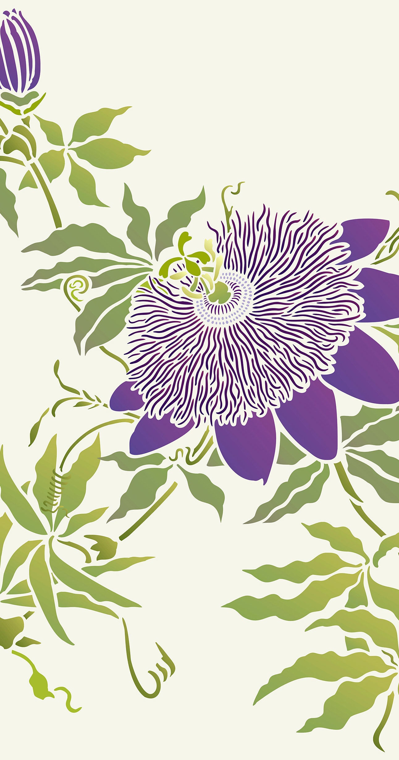 Oversize VERY LARGE Passion Flower Stencil © - Etsy