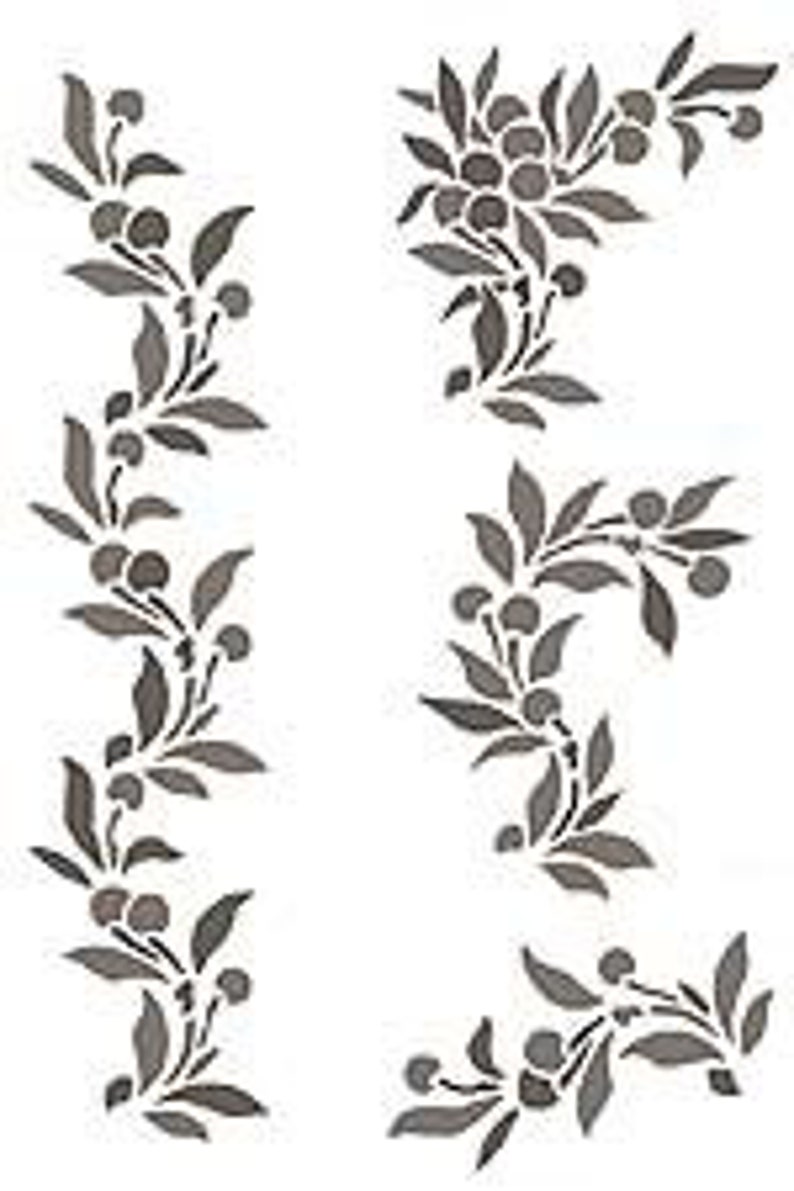 Sweet Cherry Border & Corner Stencil © - Etsy