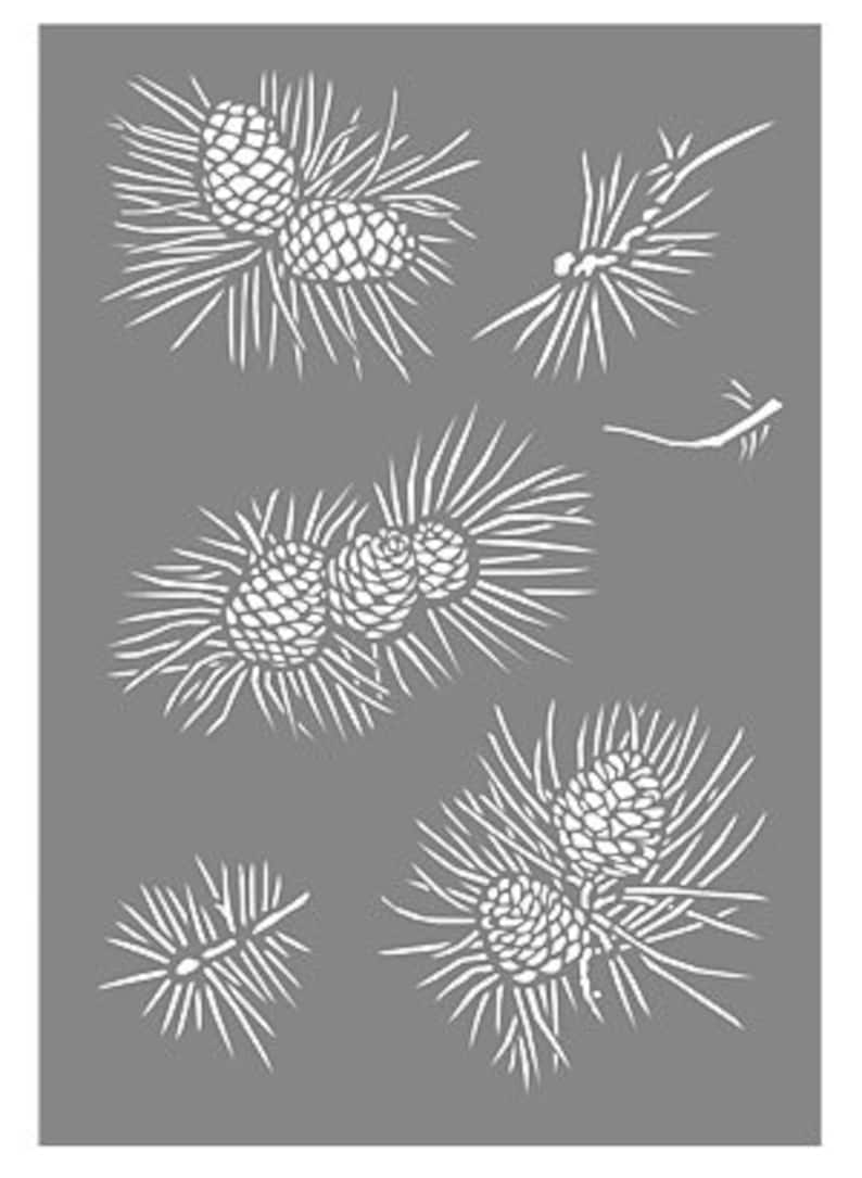 Pine Cones Stencil © - Etsy