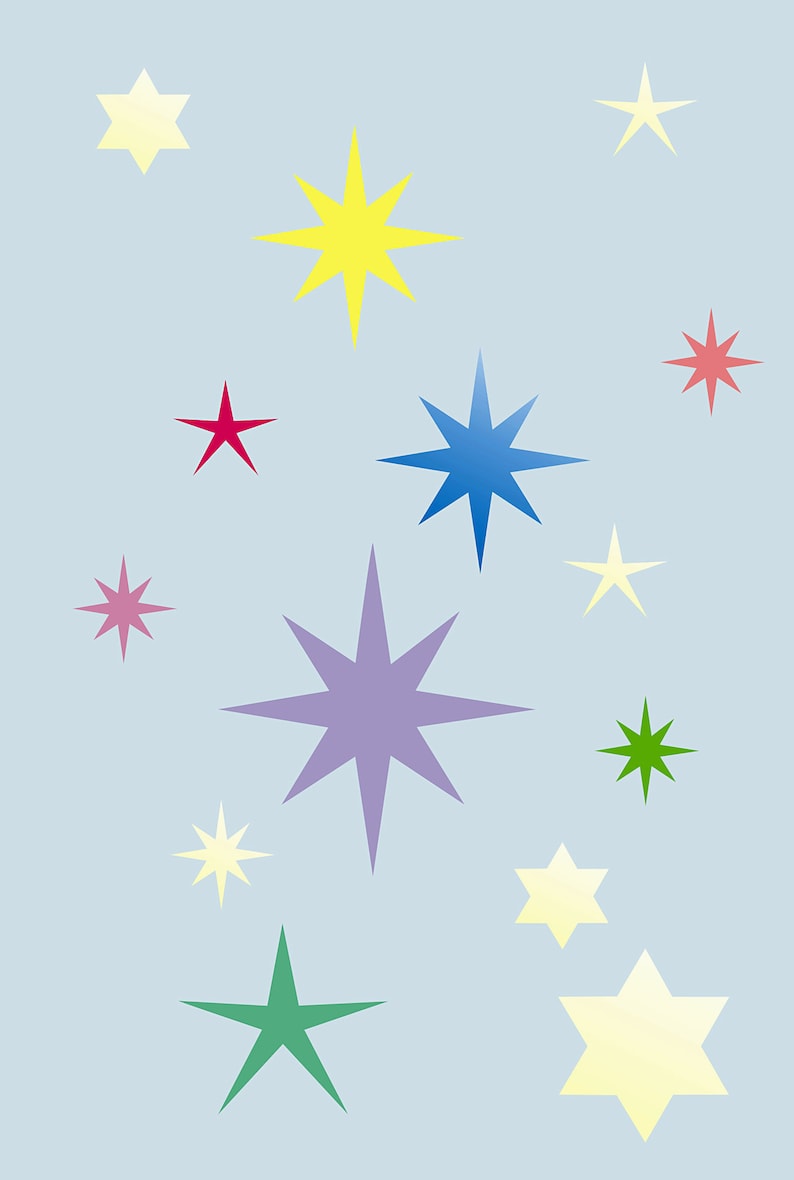 Large Stars Theme Pack Stencil © - Etsy