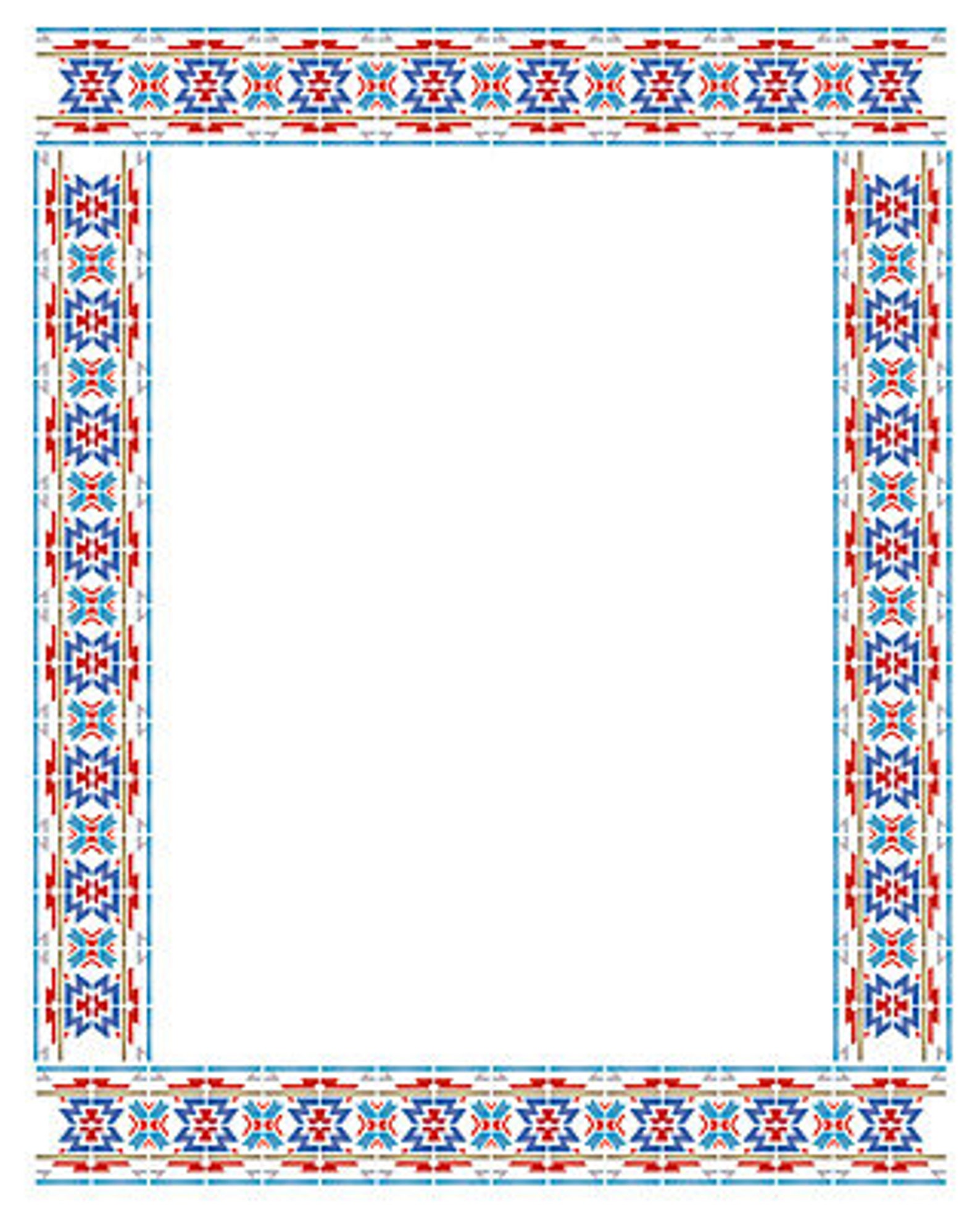 Aztec Border Stencil © - Etsy