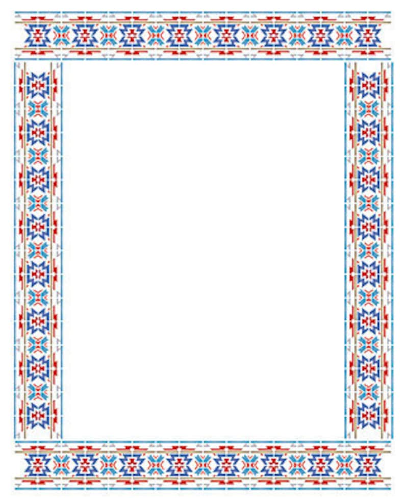 Aztec Border Stencil © - Etsy