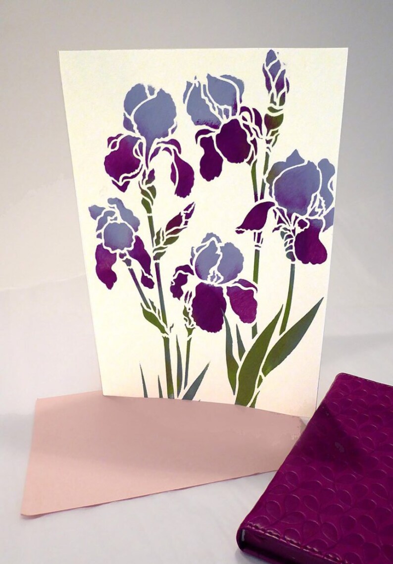 Little Iris Flower Stencil © - Etsy
