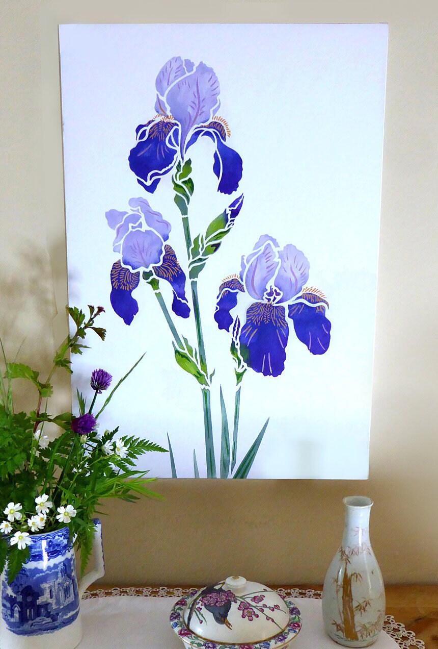 LARGE Iris Flower Stencil 2 © - Etsy