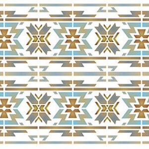 Aztec Border Stencil © - Etsy