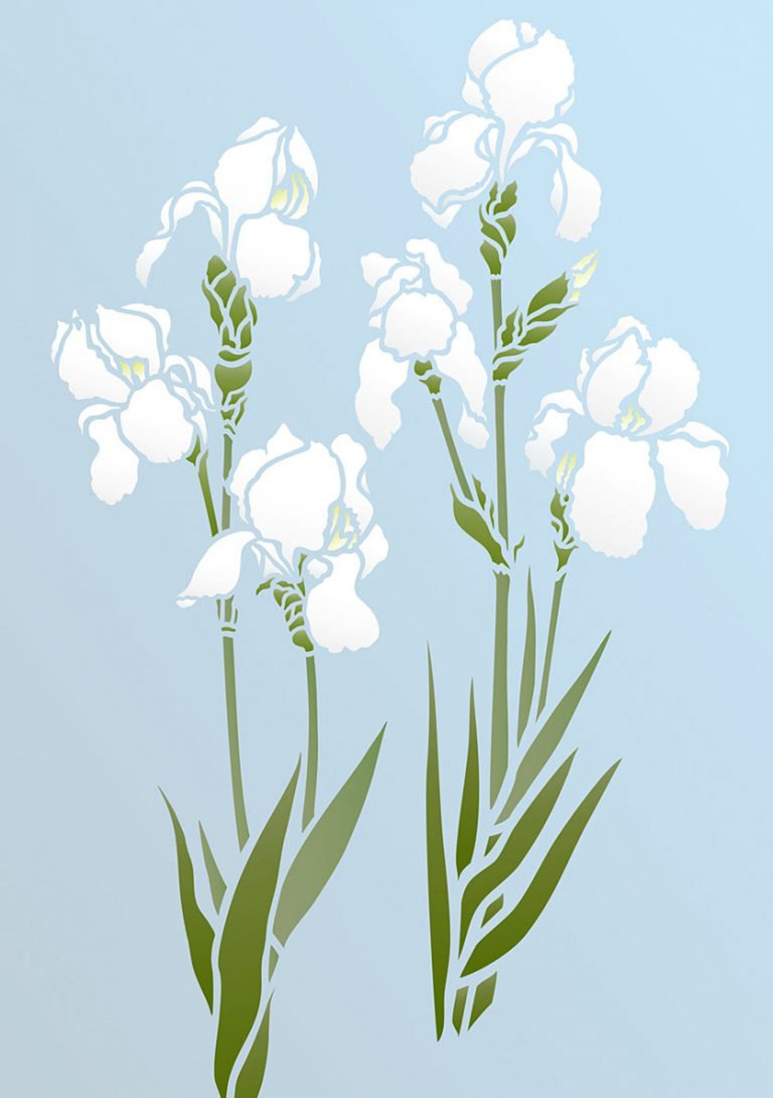 Little Iris Flower Stencil © - Etsy