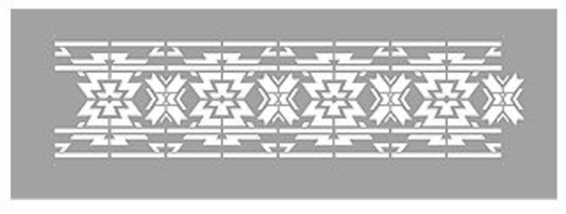 Aztec Border Stencil © - Etsy