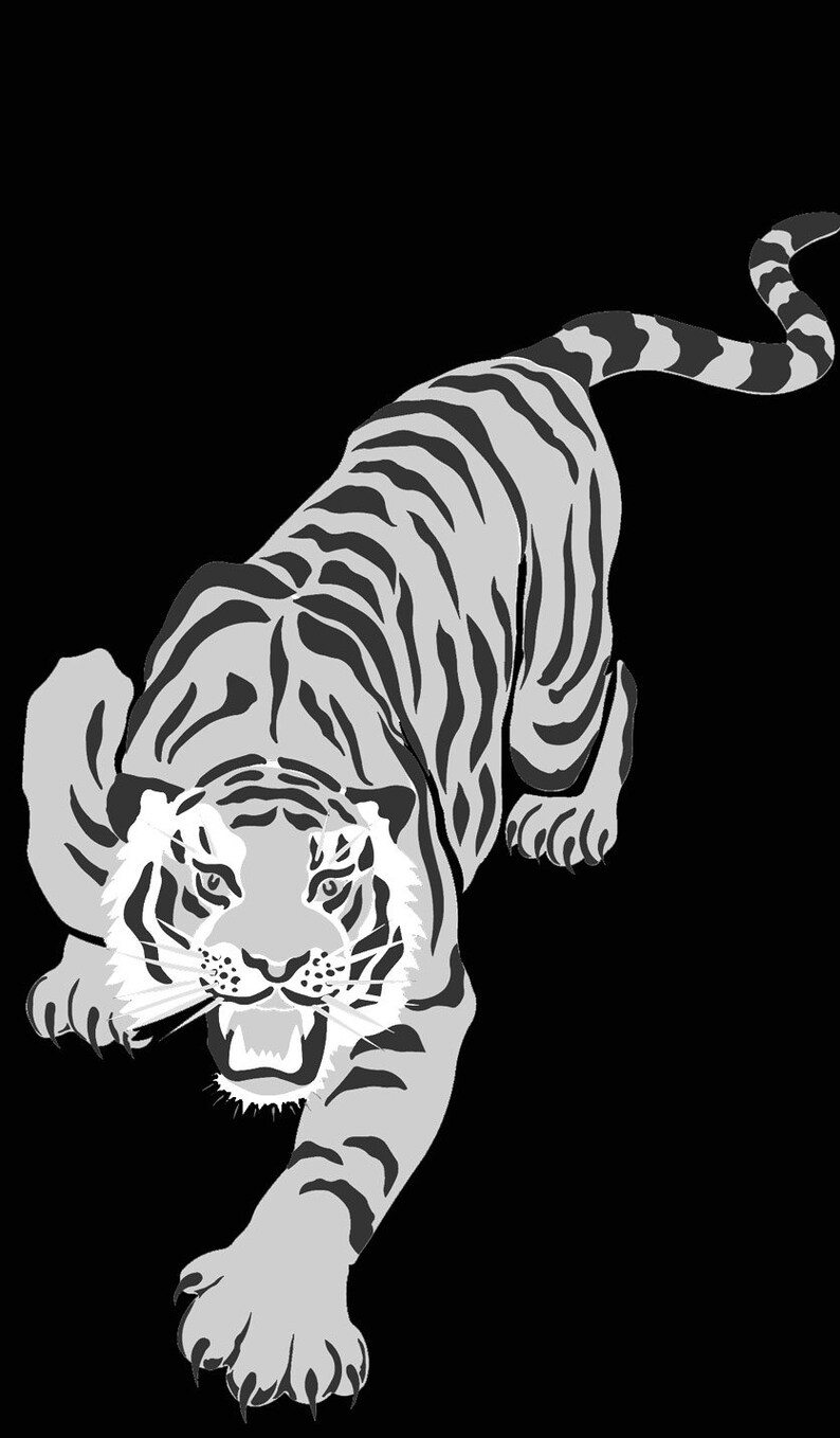 Large Crouching Tiger © - Etsy