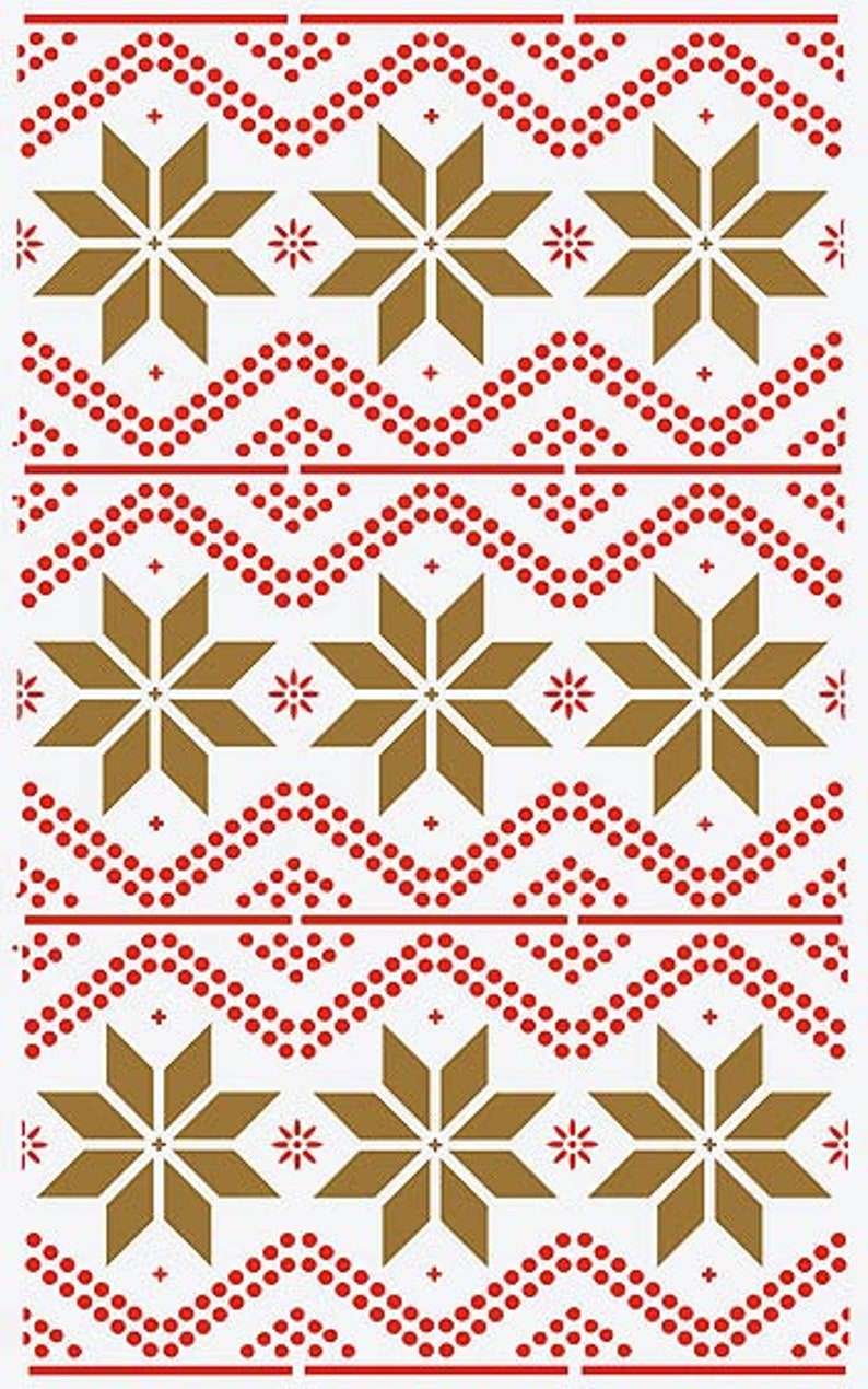 Nordic Pattern Stencil 1 © - Etsy