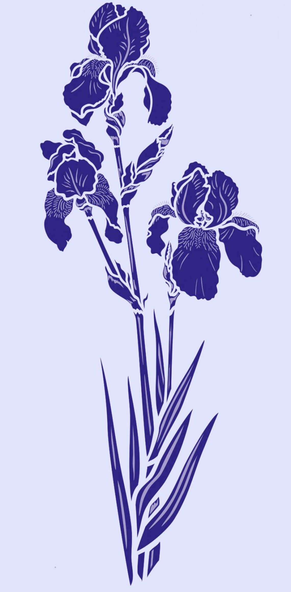 LARGE Iris Flower Stencil 2 © - Etsy