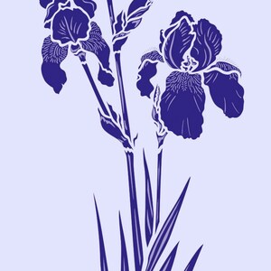 LARGE Iris Flower Stencil 2 © - Etsy