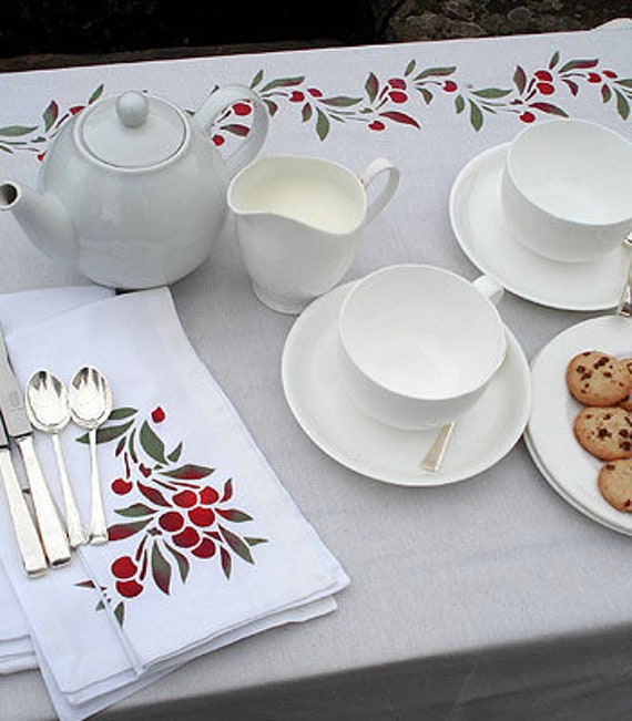 Sweet Cherry Border & Corner Stencil © | Etsy