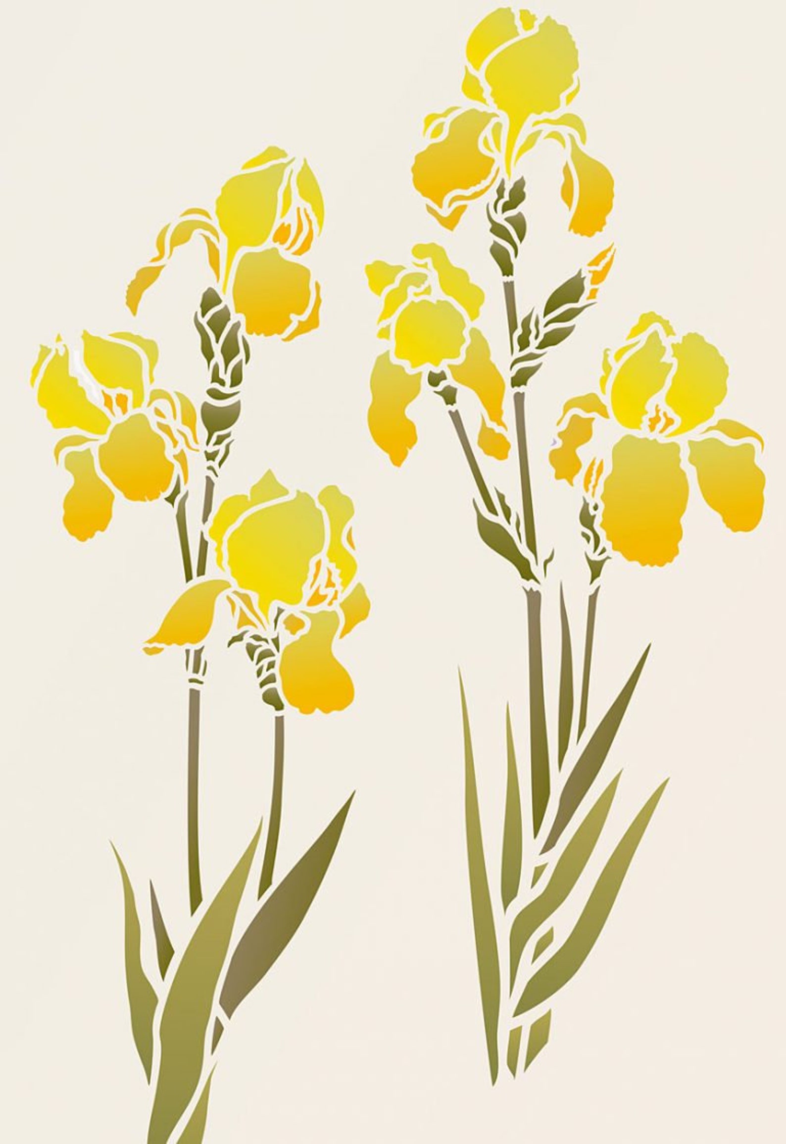 Little Iris Flower Stencil © - Etsy