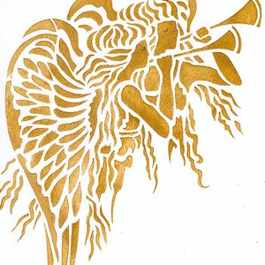 Large Simple Angels Stencil © - Etsy