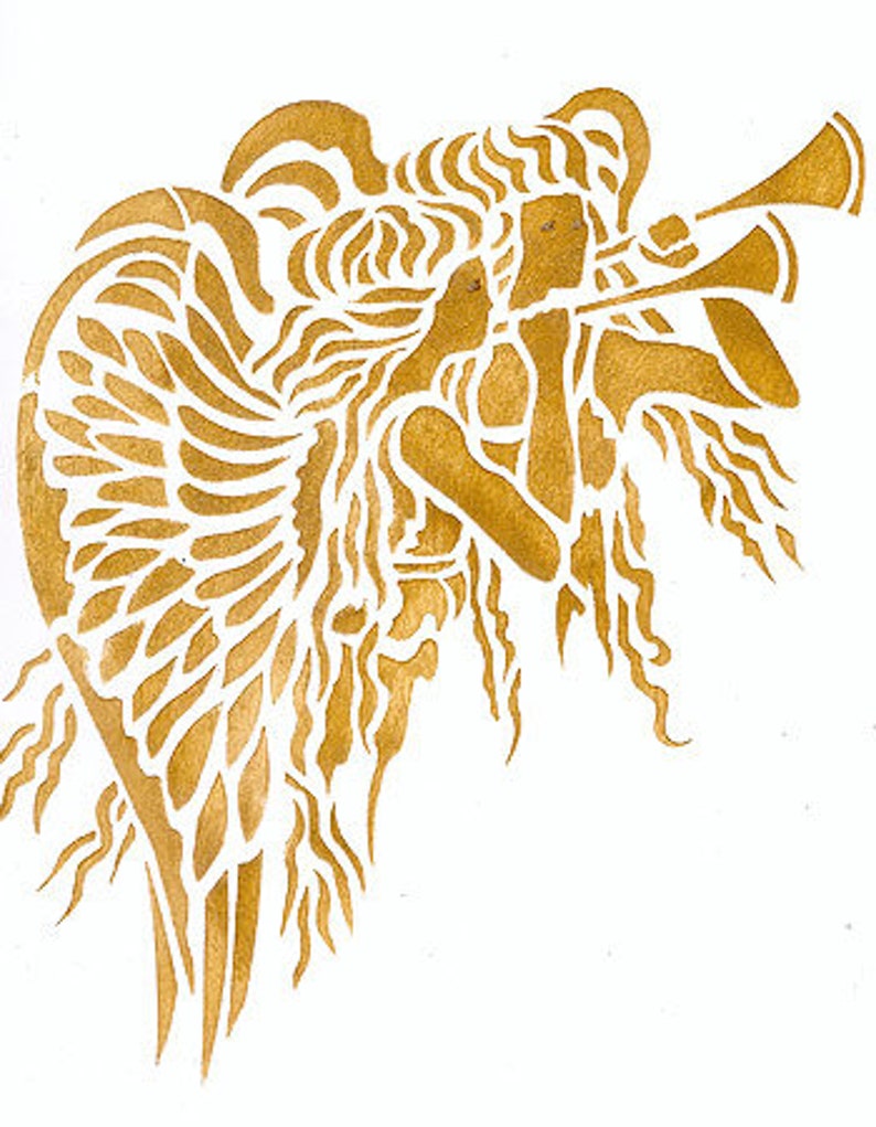 Large Simple Angels Stencil © - Etsy