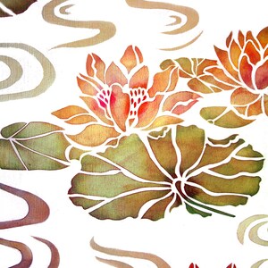Water Lilies Stencil © - Etsy
