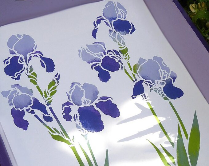 Little Iris Flower Stencil © - Etsy