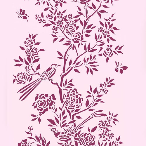 LARGE Chinoiserie Stencil 1 © - Etsy