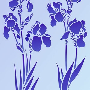 Little Iris Flower Stencil © - Etsy