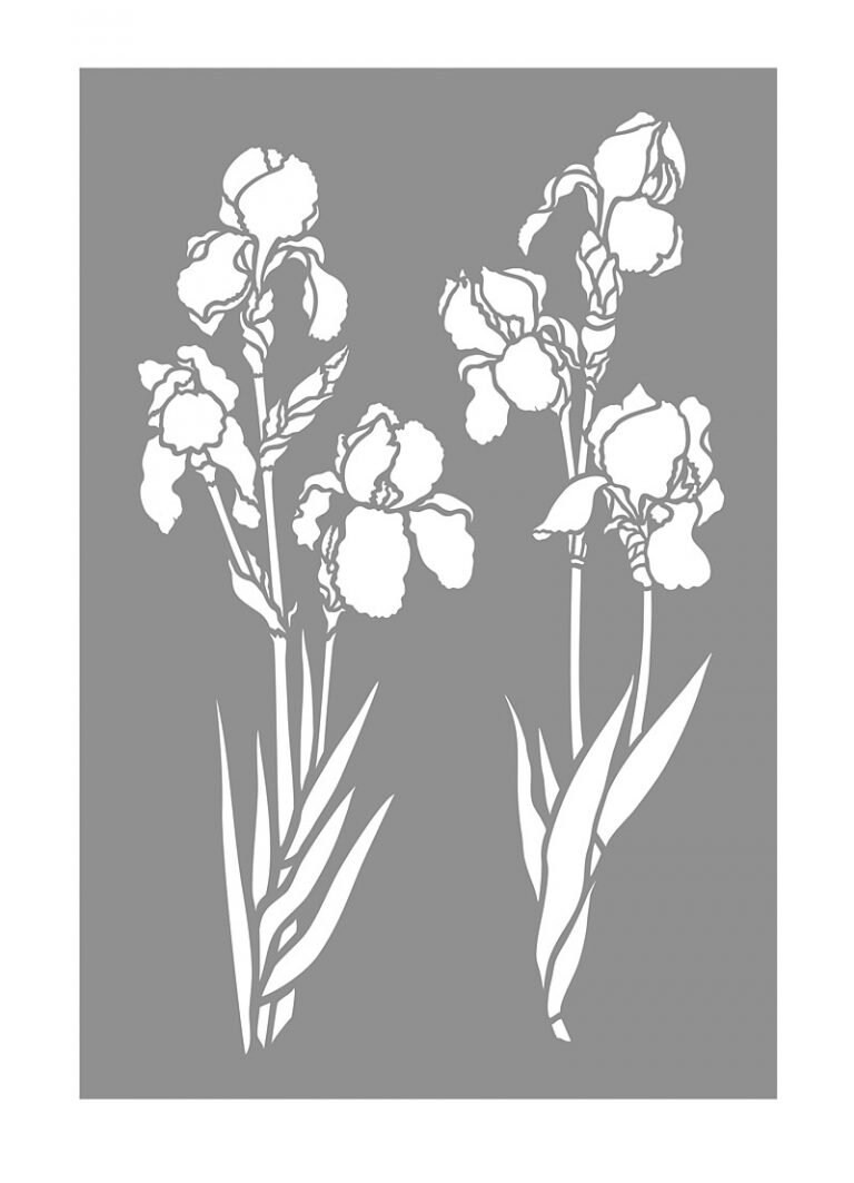 Little Iris Flower Stencil © - Etsy