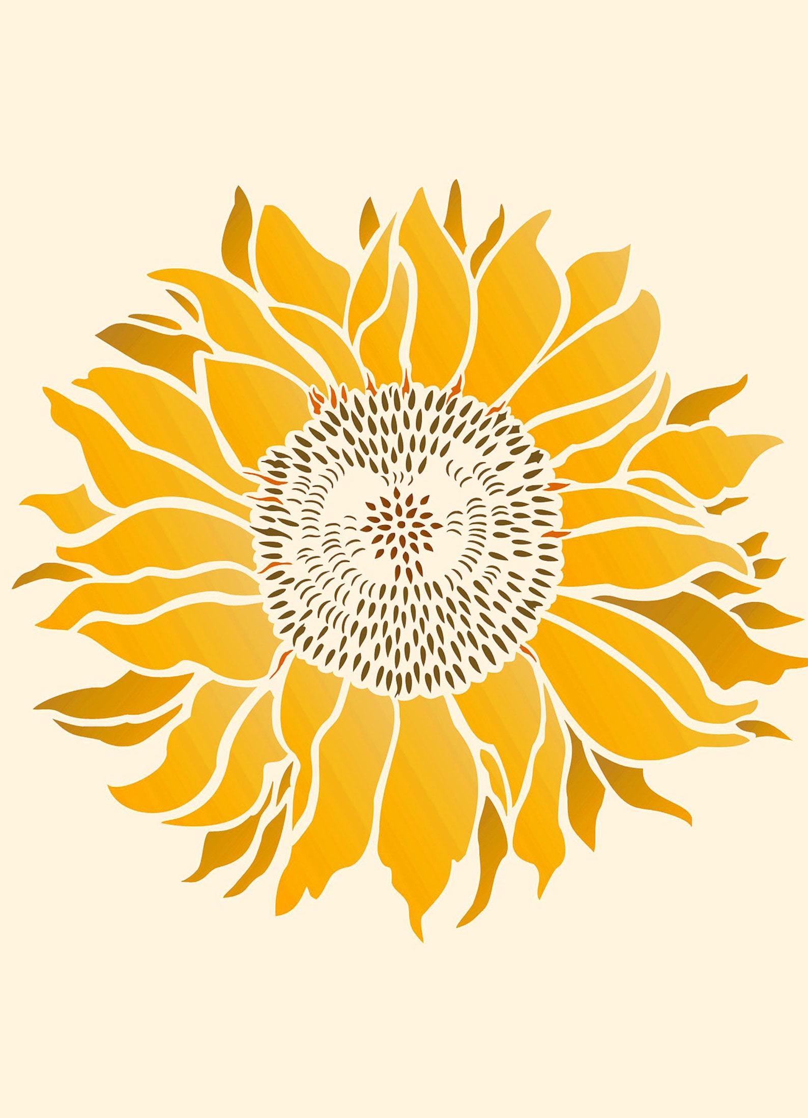 Sunflower Stencil © - Etsy