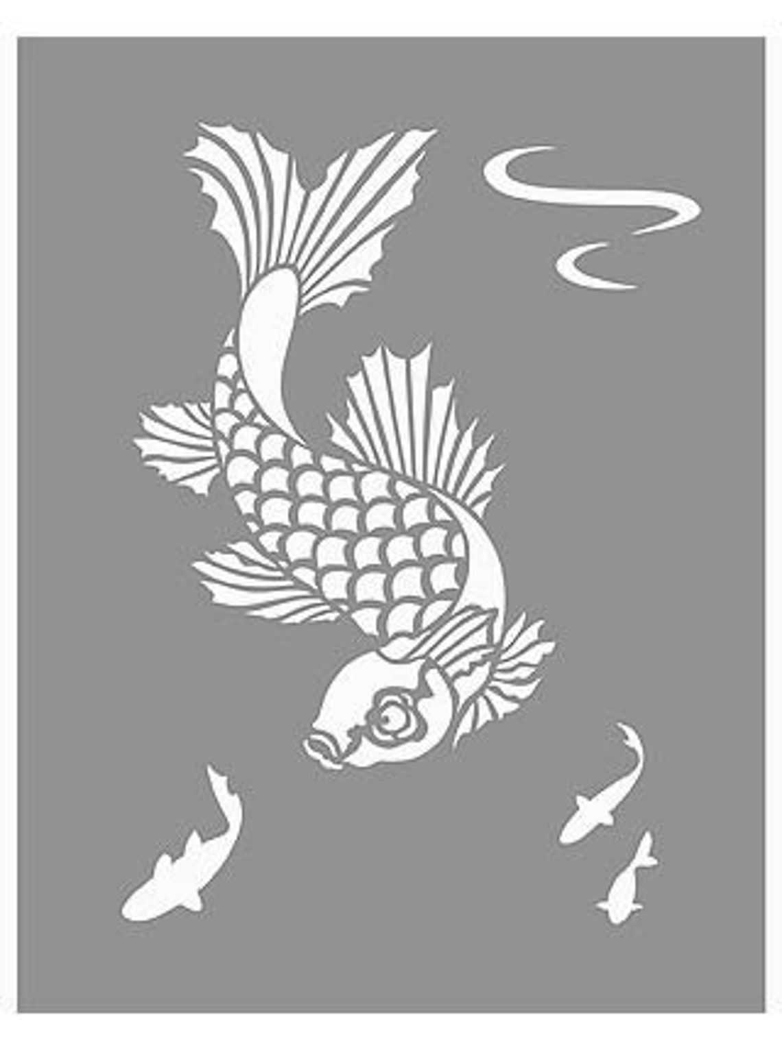 Koi Stencil 1 © | Etsy