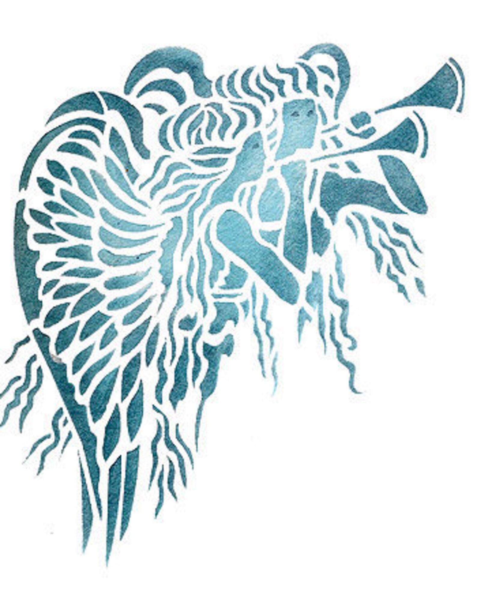 Large Simple Angels Stencil © - Etsy