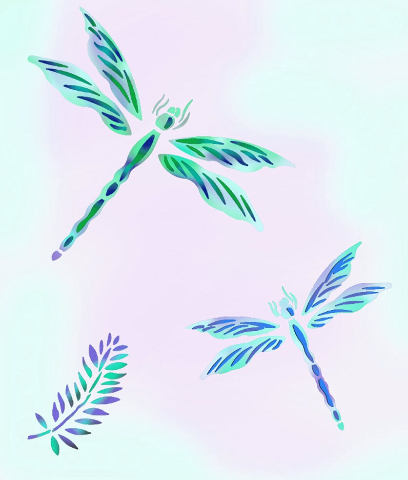 Plantilla de libélula y pluma © - Etsy España