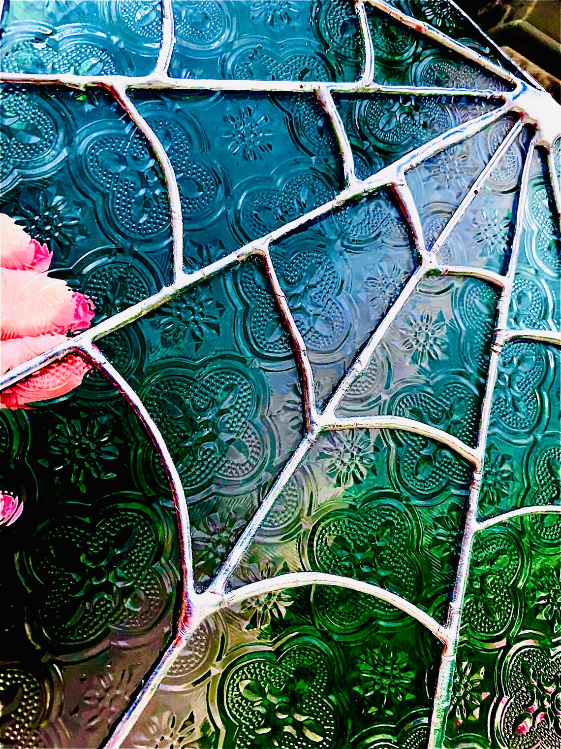 Stained Glass Spider Web Whimsy Decor Gothic Decor Bohemian | Etsy