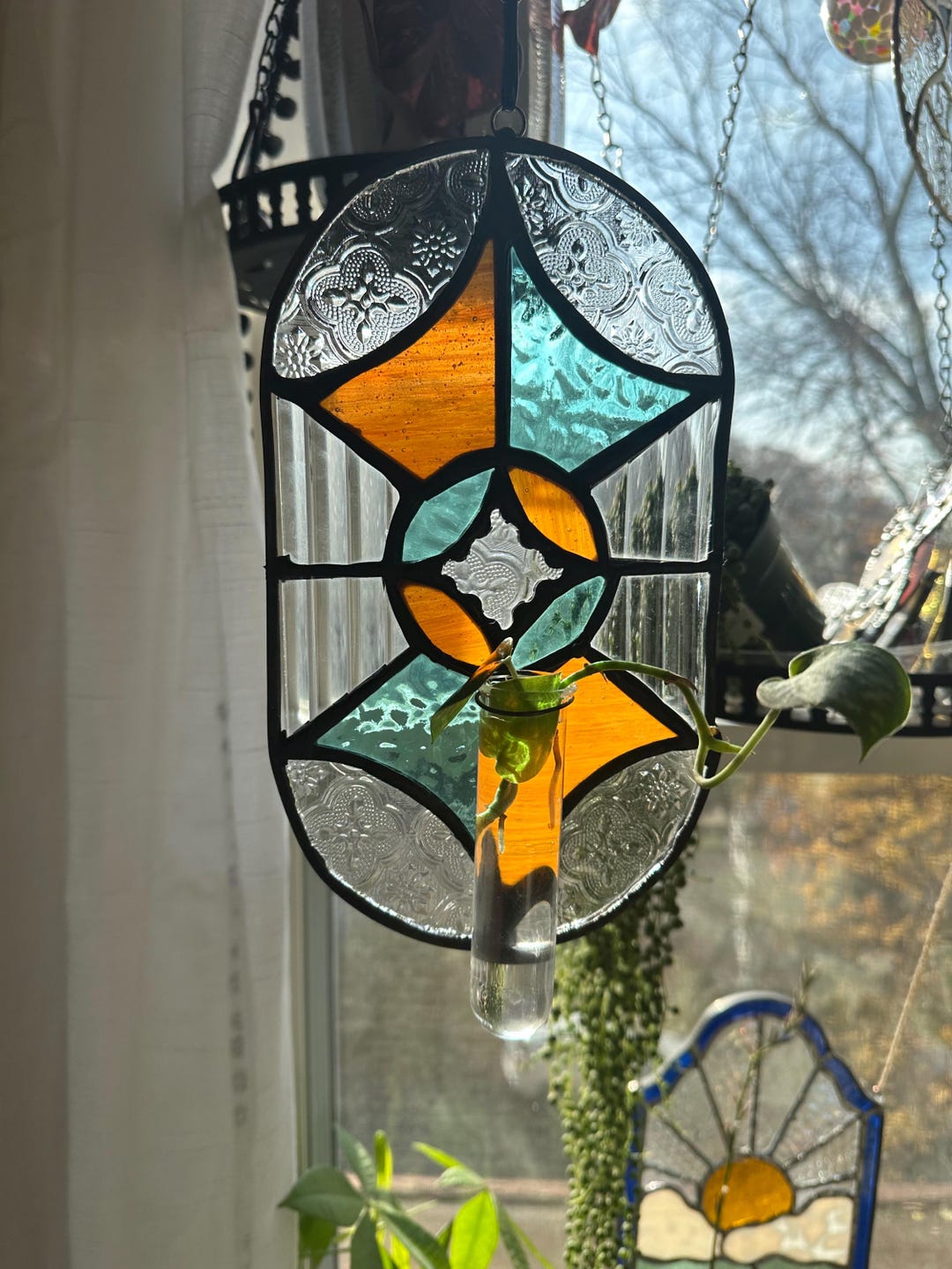 Stained Glass Plant Propagation Window Hanging, Plant Propagation ...