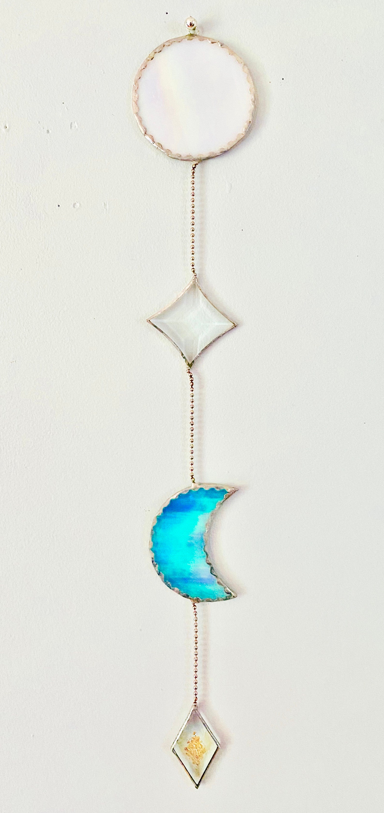 Moon Phase Stained Glass Moon Chart Art Glass Whimsical Astrology ...