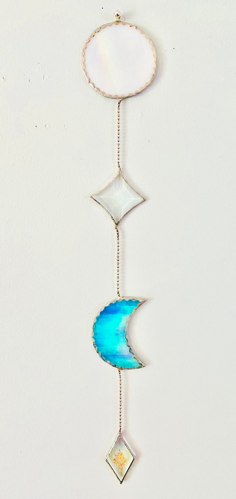 Moon Phase Stained Glass Moon Chart Art Glass Whimsical | Etsy