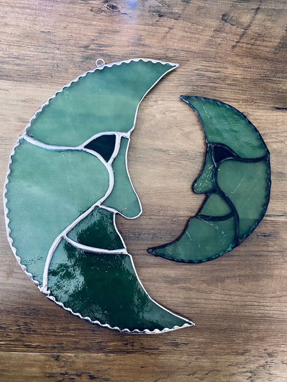 Stained Glass Moon Man on the Moon Moon With Face Moon Art - Etsy