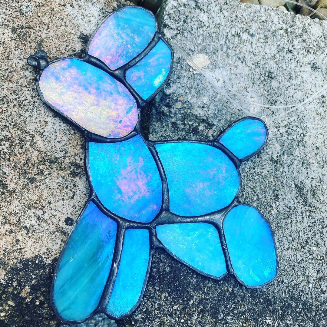 Stained Glass Balloon Dog, Stained Glass Suncatcher, Balloon Animal ...