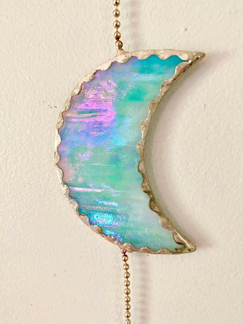 Moon Phase Stained Glass Moon Chart Art Glass Whimsical | Etsy