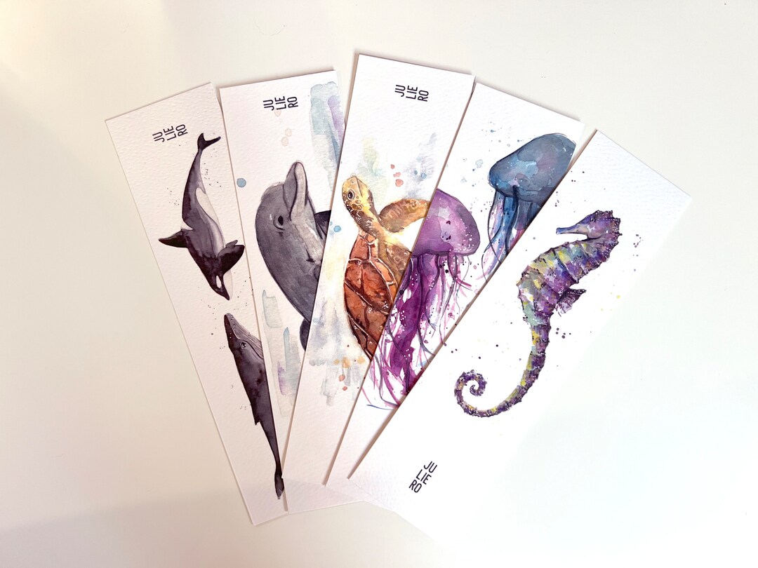 Bookmarks Marine Animals: Dolphin, Turtle, Whales, Jellyfish and ...