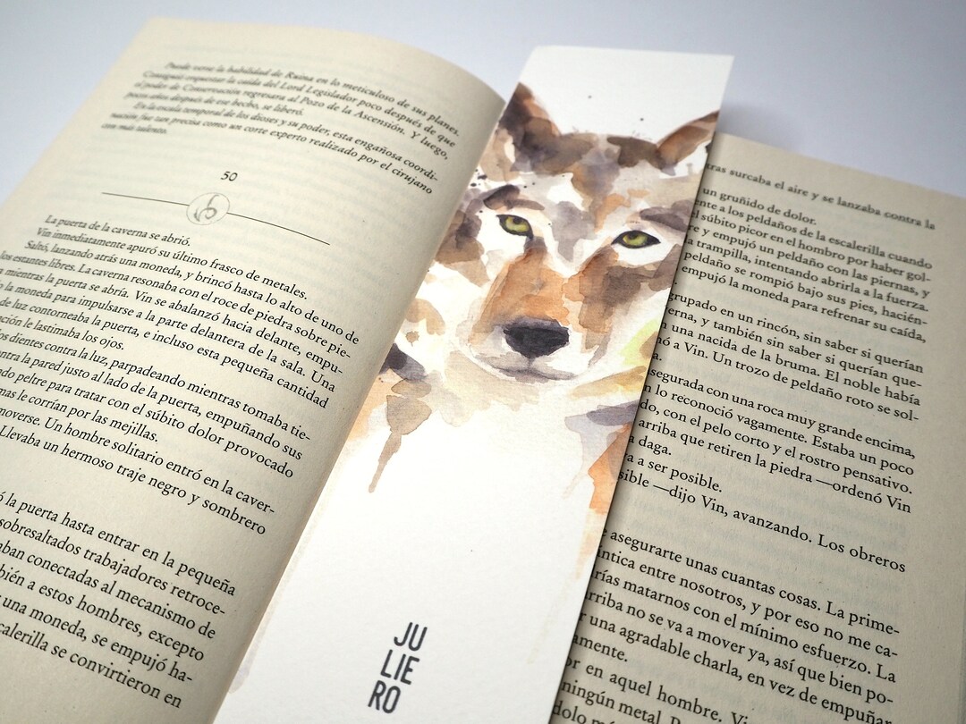 Animal Bookmarks, Original Watercolor Book Separators: Red Panda, Wolf ...