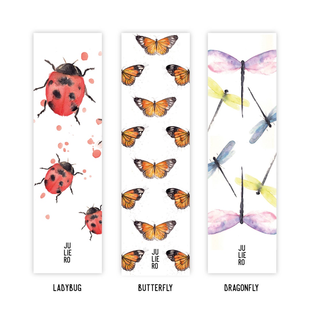 Insect Bookmarks Beautiful and Original Watercolor Book - Etsy