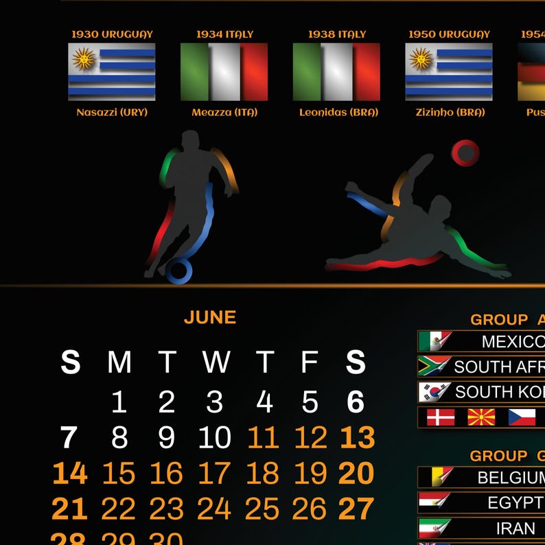2026 Soccer World Cup Schedule & Bracket With 6 Playoff Spots. PRE ...