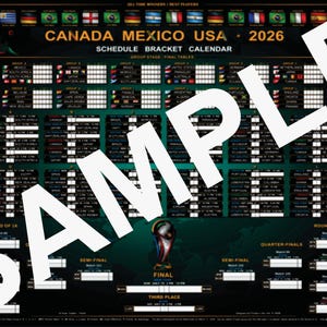 39x27 | World Cup 2026 Schedule Bracket Poster, Soccer Wall Chart With ...