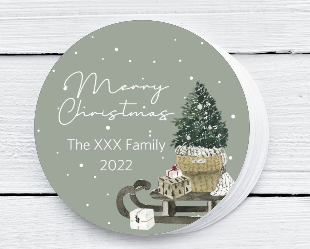 Custom Merry Christmas - Stickers for Christmas - Personalized ...
